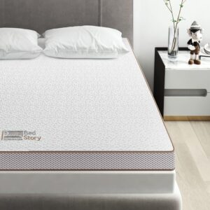 BedStory Firm King Mattress Topper, 3.5 Inch Gel Infused Memory Foam Mattress Topper with Removable Cover