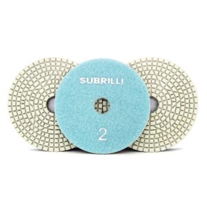 wet/dry 3 step diamond polishing pads 4" sanding discs grit 2 for granite marble concrete (3-pcs)