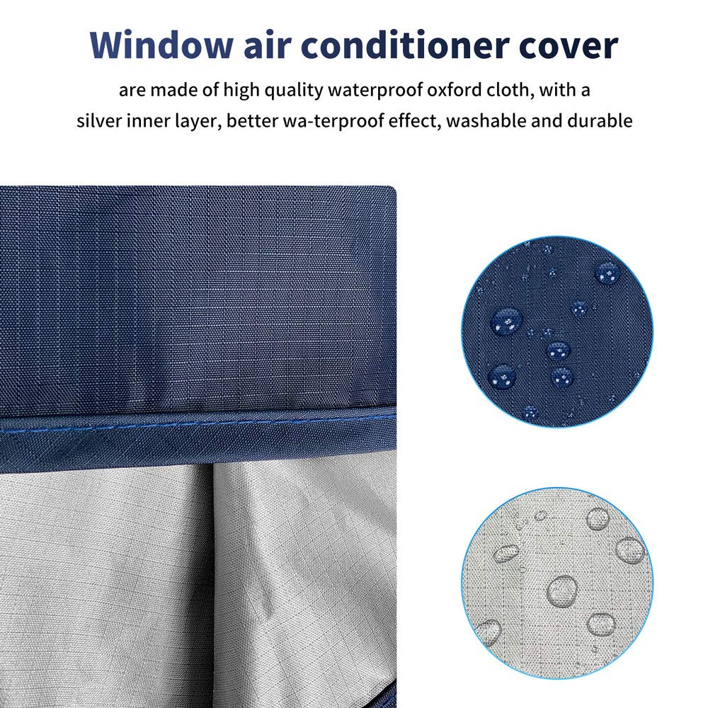 Qualward Window Air Conditioner Cover for Outside Unit, AC Covers for Outdoor Window Medium Size - 25.5" W x 20.5" D x 17" H Inches, Blue