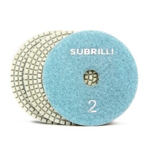 Wet/Dry 3 Step Diamond Polishing Pads 4" Sanding Discs Grit 2 for Granite Marble Concrete (3-Pcs)