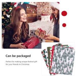 EXCEART 10 Sheets Christmas Cotton Fabric Bundles Square Christmas Tree Quilting Patchwork Precut Santa Claus Printed Fabric Scraps for Christmas Sewing DIY Crafts 20x25cm