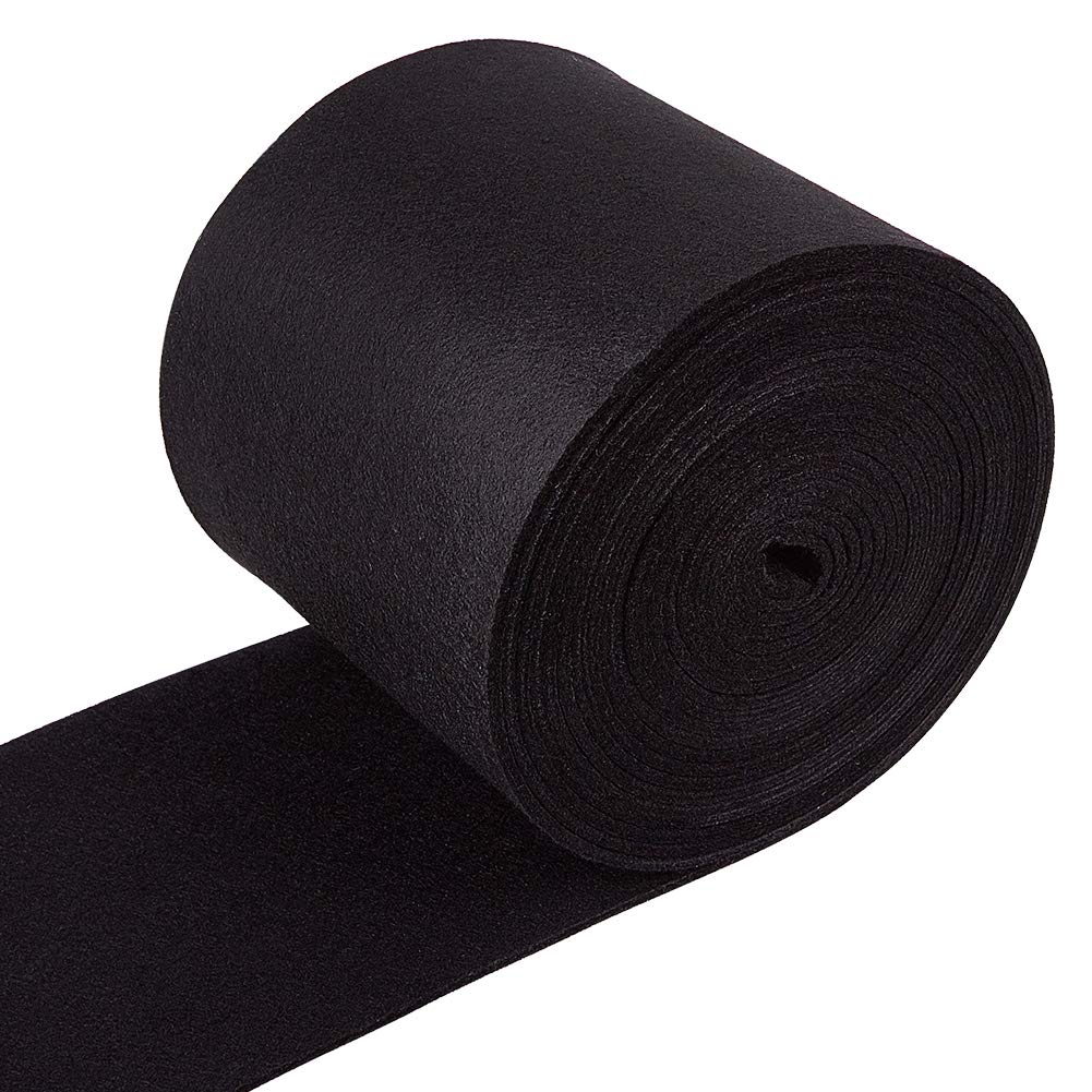 BENECREAT 19.7FTx5.5" Felt Fabric Craft Felt Fabric Roll Black Nonwoven Felt Roll for DIY Craft Patchwork Sewing, 3mm Thick