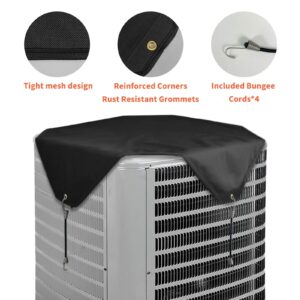 Qualward Air Conditioner Covers for Outside Units, AC Cover for Outdoor Central Unit Top Heavy Duty Water-Resistant Fits Up to 32 x 32 Inch, Black