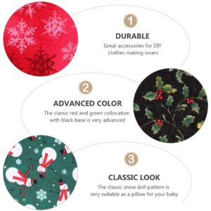 EXCEART 10 Sheets Christmas Cotton Fabric Bundles Square Christmas Tree Quilting Patchwork Precut Santa Claus Printed Fabric Scraps for Christmas Sewing DIY Crafts 20x25cm