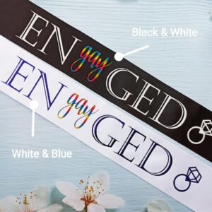 Magnusson's Garden Engayged Sash, Bride, Groom to Be Sash Gay Pride Lesbian Wedding Shower Bachelor Bachelorette Party Same Sex Wedding Engagement Decor, LGBTQ Pride Month Parade Accessory