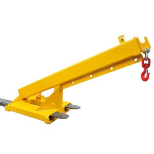 TECHTONGDA Fork Mounted Hoist Jib Boom Crane, 6600LB Capacity Telescopic Boom Lift Crane, 63"-98" Manual Telescoping, Forklift Mobile Crane Lifting Hoist, Forklift Boom Attachments Lifting Equipment