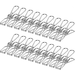 mdeper clothes pegs stainless steel durable clothes pins multi-purpose metal wire utility clips for laundry home kitchen outdoor travel office (40 pack)