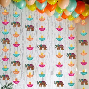 Happy Diwali Party Hanging Decoration Supplies - Festival of Lights Doorway Curtain Party Hanging Decor(12PCS)