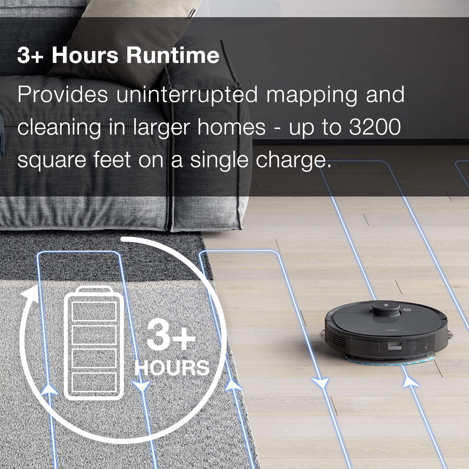 ECOVACS Deebot Ozmo T8 AIVI Robot Vacuum Cleaner & Mop with Auto-Empty Station, Smart Objection Recognition, Advanced Laser Mapping, High Efficiency Filter Ideal for Pet Hair, 3+ Hours of Runtime