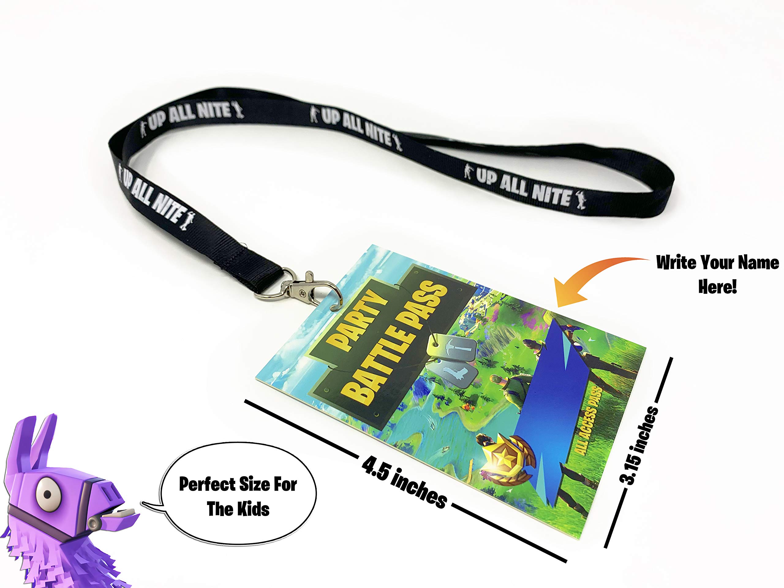 12-Pack Battle Royale VIP Battle Pass Lanyard - Birthday Party Favor, Video Gaming Theme Party Decoration