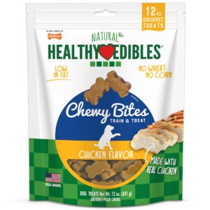 nylabone healthy edibles chewy bites dog training treats chicken, 12 ounce (1 count)