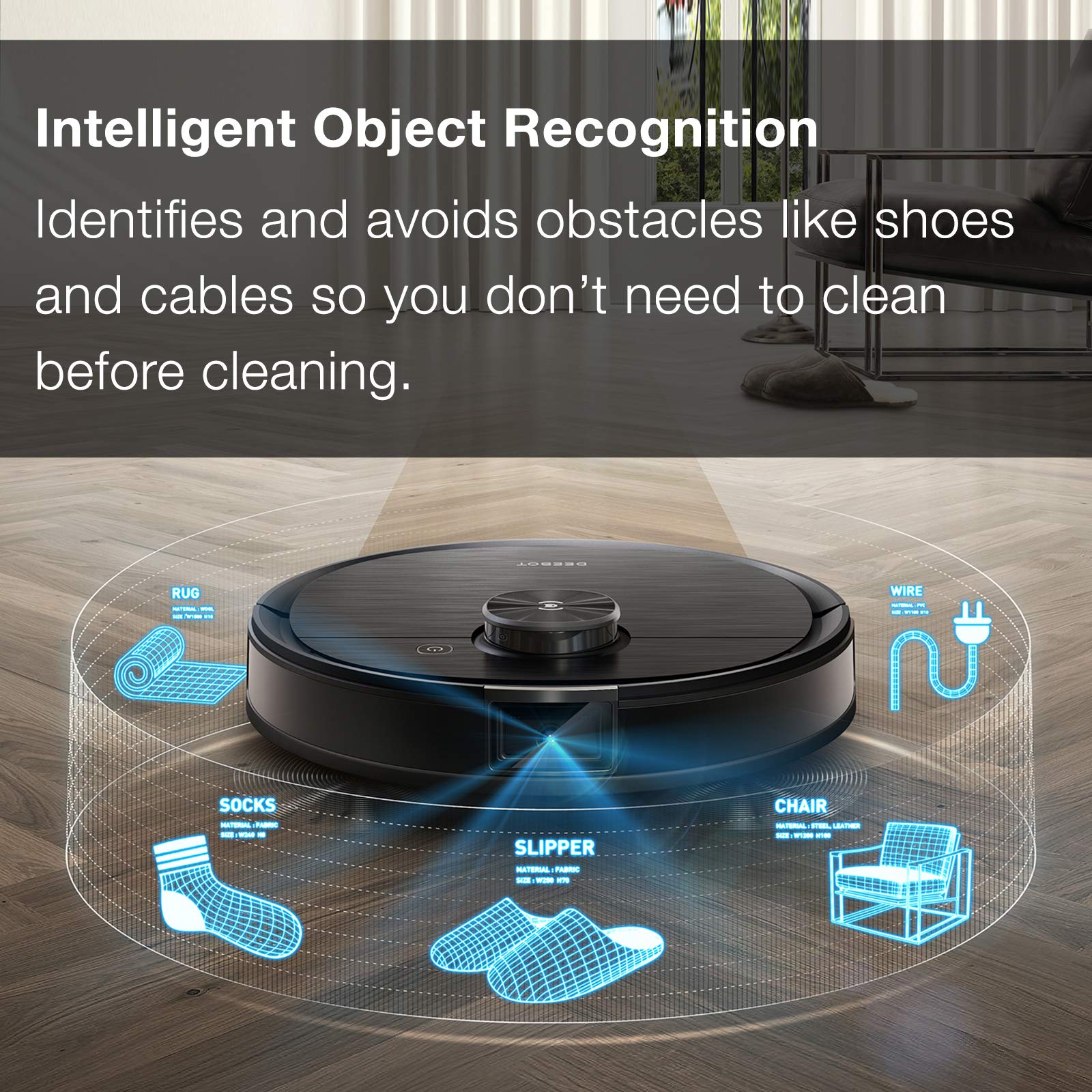 ECOVACS Deebot Ozmo T8 AIVI Robot Vacuum Cleaner & Mop with Auto-Empty Station, Smart Objection Recognition, Advanced Laser Mapping, High Efficiency Filter Ideal for Pet Hair, 3+ Hours of Runtime