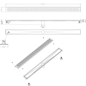 ALFI brand ABLD47C-BSS Shower Drain, Brushed Stainless Steel