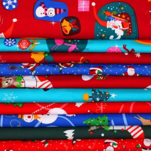 10 pieces christmas fabric 18 x 22 inch christmas fabric bundles sewing squares fabric quilting patchwork christmas tree fat quarters precut santa claus fabric scraps for christmas diy crafts