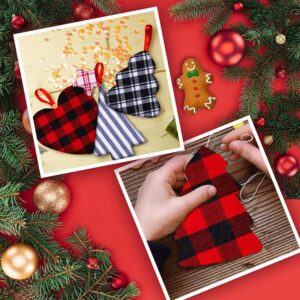 Tatuo 10 Pieces Christmas Fabric Squares Bundles 10 x 10 Inch Buffalo Plaid Cotton Fabric Squares Charm Precut Checked Quilting Fabric for Christmas Holiday DIY Sewing Crafts