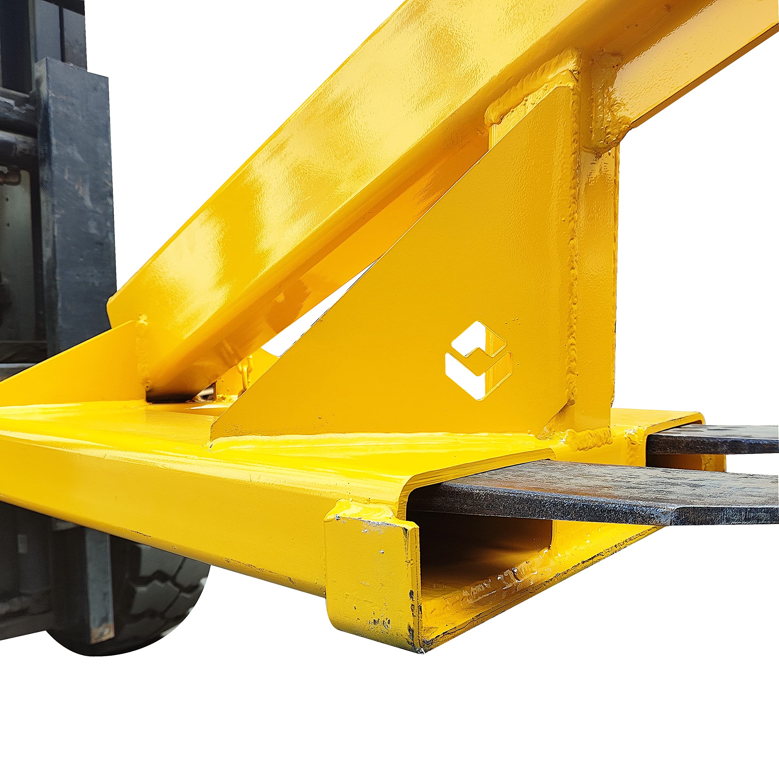 INTBUYING Adjustable Forklift Jib Boom Crane, Lifting up to 4400LB/2T, with a Mobile Crane Hoist and Truss Hook Extension Attachment Ranging from 63-98in, for Forklift Towing and Handling Equipment