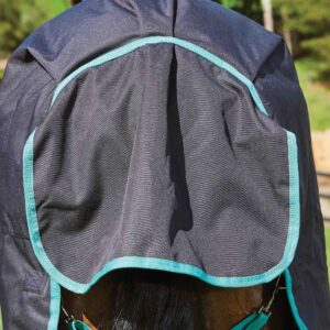 WeatherBeeta Green-Tec 900D Detach-A-Neck Medium Horse Blanket, Black/Bottle Green, 69"