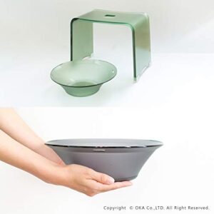 OKA D Nature Wash Bowl, Black (Hot Water Tub, Bathtub), Approx. Width 11.0 x Depth 10.6 x Height 3.5 inches (28 x 27 x 9 cm)