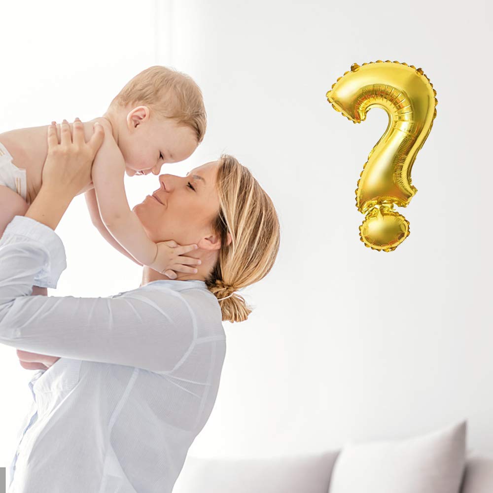 HORUIUS Symbol Question Mark Balloons Gold Question Mark Shaped Foil Mylar Balloons for Baby Shower Gender Reveal Party Supplies Decorations 16 inch 10 PCS