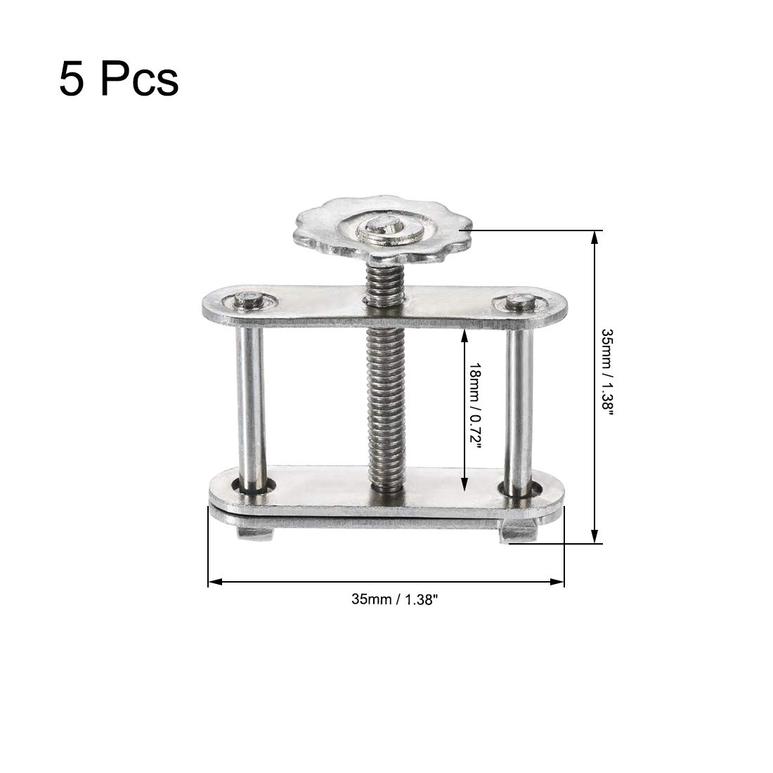 uxcell Flow Control Tubing Clamps Adjustable Swivel Screw Compressor Hose Clamp for Lab 5Pcs