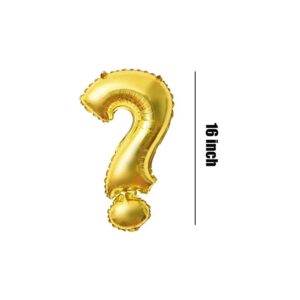 HORUIUS Symbol Question Mark Balloons Gold Question Mark Shaped Foil Mylar Balloons for Baby Shower Gender Reveal Party Supplies Decorations 16 inch 10 PCS