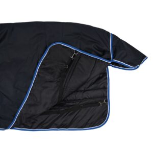 HORZE Glasgow Heavy Weight Winter Turnout (400g Fill) | Waterproof Combo Horse Blanket with Neck Cover - Dark Blue - 78 in