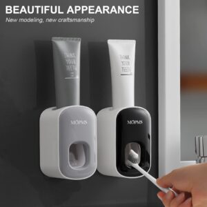 MOPMS Toothpaste Dispenser Wall Mounted for Bathroom Automatic Toothpaste Squeezer for Kids and Adult (Grey-1Pcs)