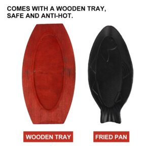 DOITOOL Steak Plate Fish Shaped Pan Steak Frying Pan Durable Fryer Portable BBQ Pan Plate Baking Tools