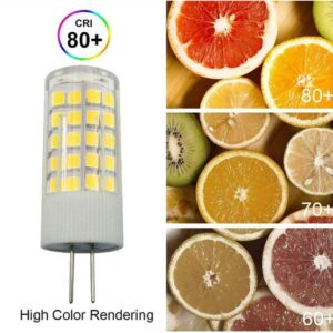 G4 LED Bulbs Dimmable G4 Bi-Pin Base 6W(Equivalent to 50W Halogen Replacement) Warm White 3000K Ceramic Base LED Corn Light for Home Lighting Bedroom, 64 LED 2835 SMD,Dimmable,6 Pack