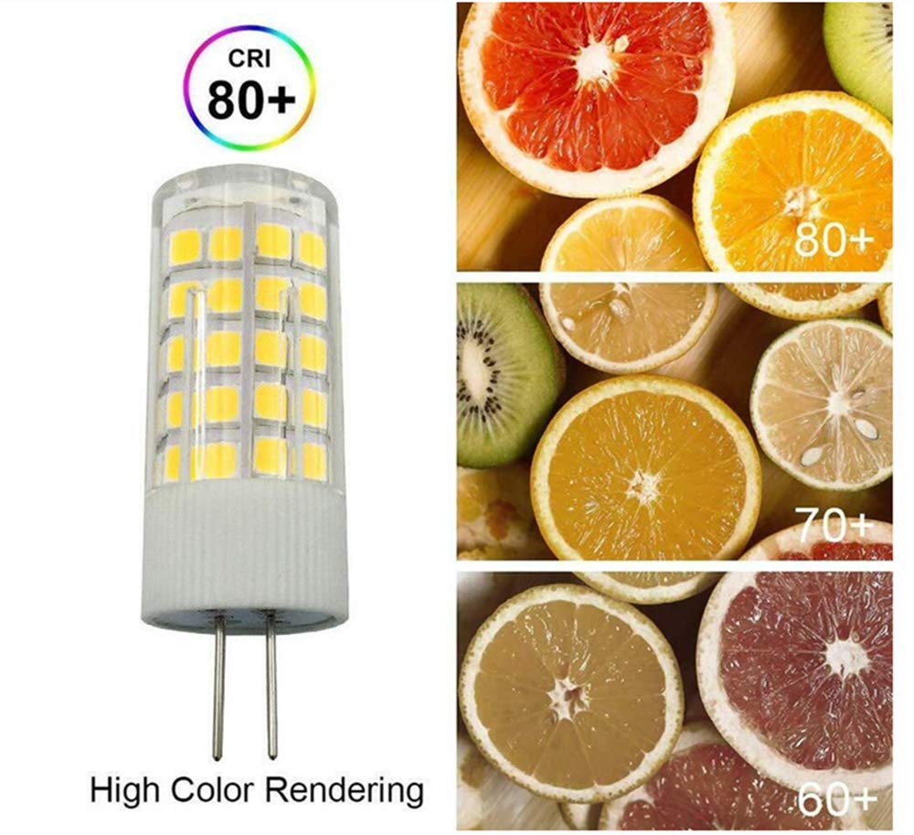 G4 LED Bulbs Dimmable G4 Bi-Pin Base 6W(Equivalent to 50W Halogen Replacement) Warm White 3000K Ceramic Base LED Corn Light for Home Lighting Bedroom, 64 LED 2835 SMD,Dimmable,6 Pack