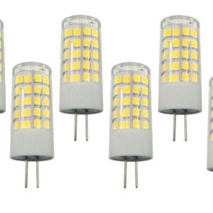 G4 LED Bulbs Dimmable G4 Bi-Pin Base 6W(Equivalent to 50W Halogen Replacement) Warm White 3000K Ceramic Base LED Corn Light for Home Lighting Bedroom, 64 LED 2835 SMD,Dimmable,6 Pack