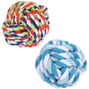 awgusu dog rope ball dog toy 2pack, medium breeds dog knot ball rope toys for puppies to medium dog, dog rope toys for small dogs, puppy rope toys teething chewing, tug and boredom