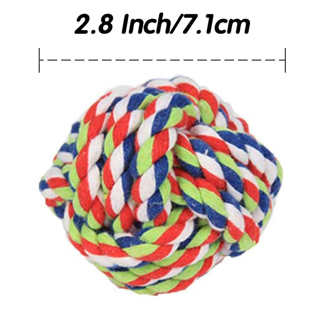 Awgusu Dog Rope Ball Dog Toy 2Pack, Medium Breeds Dog Knot Ball Rope Toys for Puppies to Medium Dog, Dog Rope Toys for Small Dogs, Puppy Rope Toys Teething Chewing, Tug and Boredom