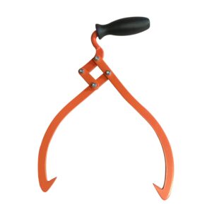 aruza log tongs logging skidding tongs non-slip grip- log lifting, handling, dragging & carrying tool