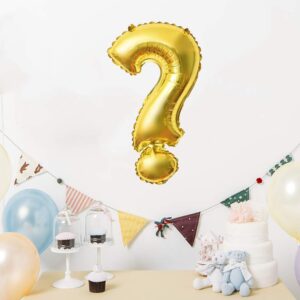 HORUIUS Symbol Question Mark Balloons Gold Question Mark Shaped Foil Mylar Balloons for Baby Shower Gender Reveal Party Supplies Decorations 16 inch 10 PCS