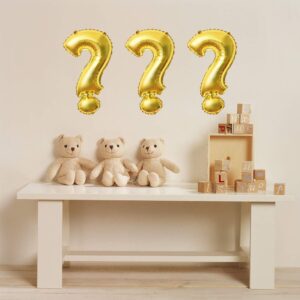 HORUIUS Symbol Question Mark Balloons Gold Question Mark Shaped Foil Mylar Balloons for Baby Shower Gender Reveal Party Supplies Decorations 16 inch 10 PCS