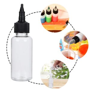 50 Pack 1oz Plastic Squeeze Bottles with Twist Top Cap, Boston Dispensing Bottles Small Sauce Bottle with Squeeze Top, Mini Condiment Squeeze Bottles for Paint, Tattoo Ink, Glue, Crafts, Liquids, Oil