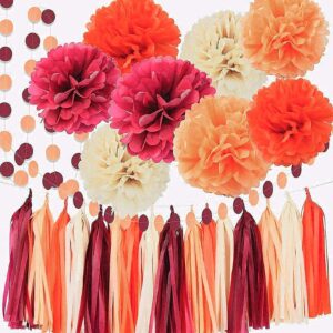 Fall Birthday Party Decorations/Burgundy Gold Orange Thanksgiving Birthday HAPPY BIRTHDAY Balloons Pumpkin Orange Birthday Party Decorations Autumn Fall Party Decorations