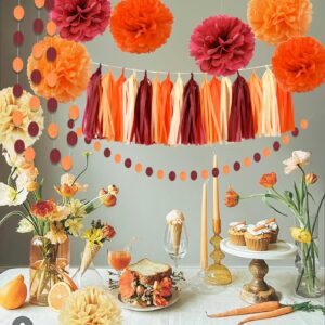 Fall Bridal Shower Decorations/Fall Wedding/Engagement Fall Bachelorette Party Decorations Burgundy Orange/Thanksgiving/Fall In Love Balloons Burgundy Orange Yellow Balloons Burgundy