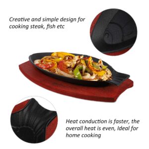 DOITOOL Steak Plate Fish Shaped Pan Steak Frying Pan Durable Fryer Portable BBQ Pan Plate Baking Tools