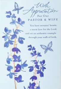 greeting card with appreciation for our pastor and wife so thankful for the wonderful impact you are making in our church