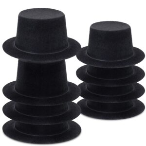 skylety 8 pieces snowman hats for crafts mini top hats felt top hats small black craft top hats for christmas party snowman doll craft decor