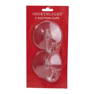 Northlight Pack of 2 Clear Suction Cups with Hooks 3"