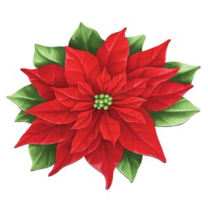 collections etc festive holiday poinsettia-shaped flower cut out mat