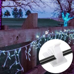 120 Pieces Outdoor Cable Clips Adhesive Cable Management Clips Sticky Wire Clips Cord Holder Cable Hooks Organizers for Christmas Fairy Hanging Light Home Decoration (White,Medium)