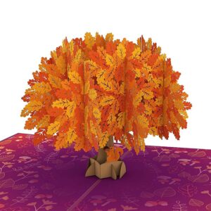 lovepop oak tree pop up card, 5x7-3d greeting card, fall birthday cards for mom, wife or friend, autumn pop up cards, thanksgiving greeting cards