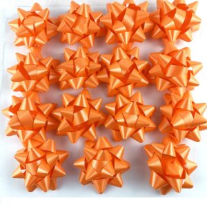 worlds orange confetti gift bows star gift bows for christmas gift wrap bows 3-3/4" inch(15 pack)