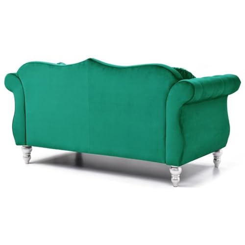 Glory Furniture Hollywood Velvet Loveseat in Green