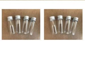 mini glass containers, 0.6 fl oz (17ml) each, 4 pc, 2 sets. 8 containers total