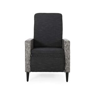 christopher knight home outdoor recliner, black + multi gray + gun gray